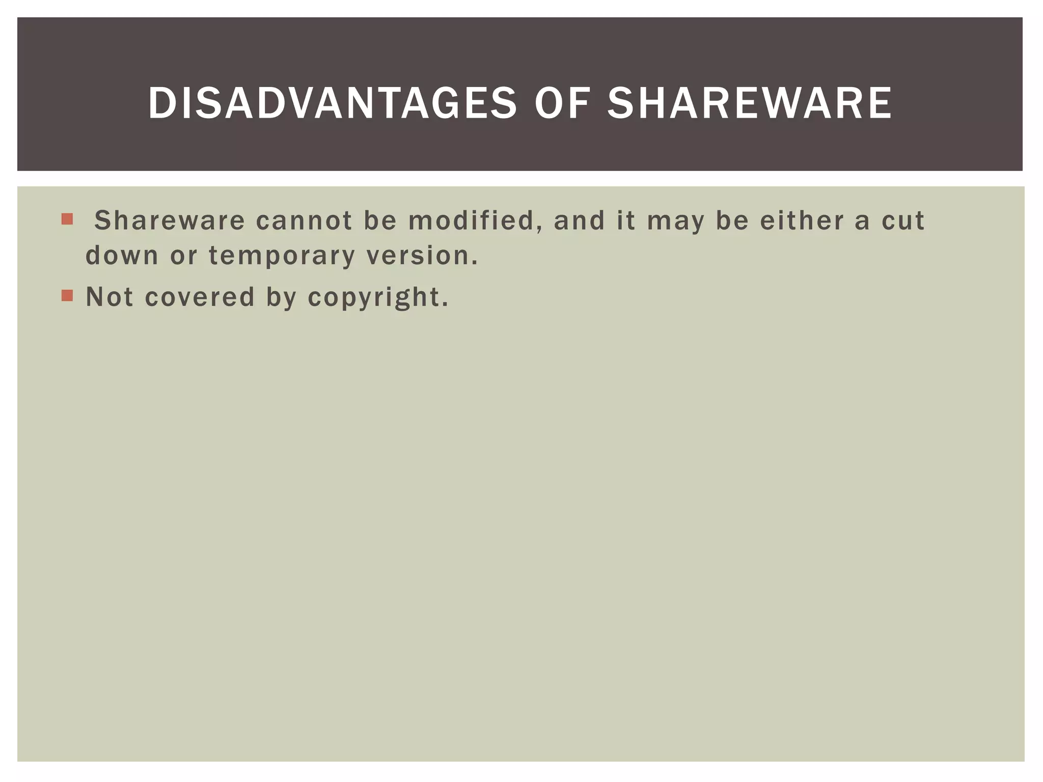 Types of software, advantages and disadvantages | PPTX