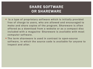 Types of software, advantages and disadvantages | PPTX | Shareware and Freeware | Computer ...