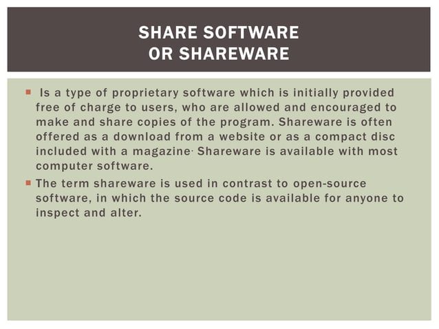 Types of software, advantages and disadvantages | PPTX | Shareware and Freeware | Computer ...