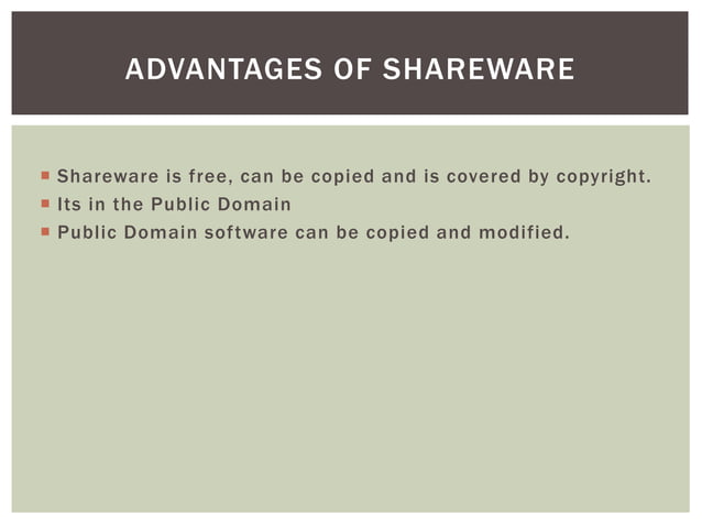 Types of software, advantages and disadvantages | PPTX | Shareware and Freeware | Computer ...