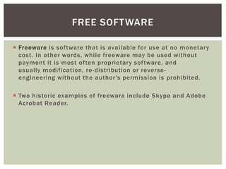 Types of software, advantages and disadvantages | PPTX | Shareware and Freeware | Computer ...
