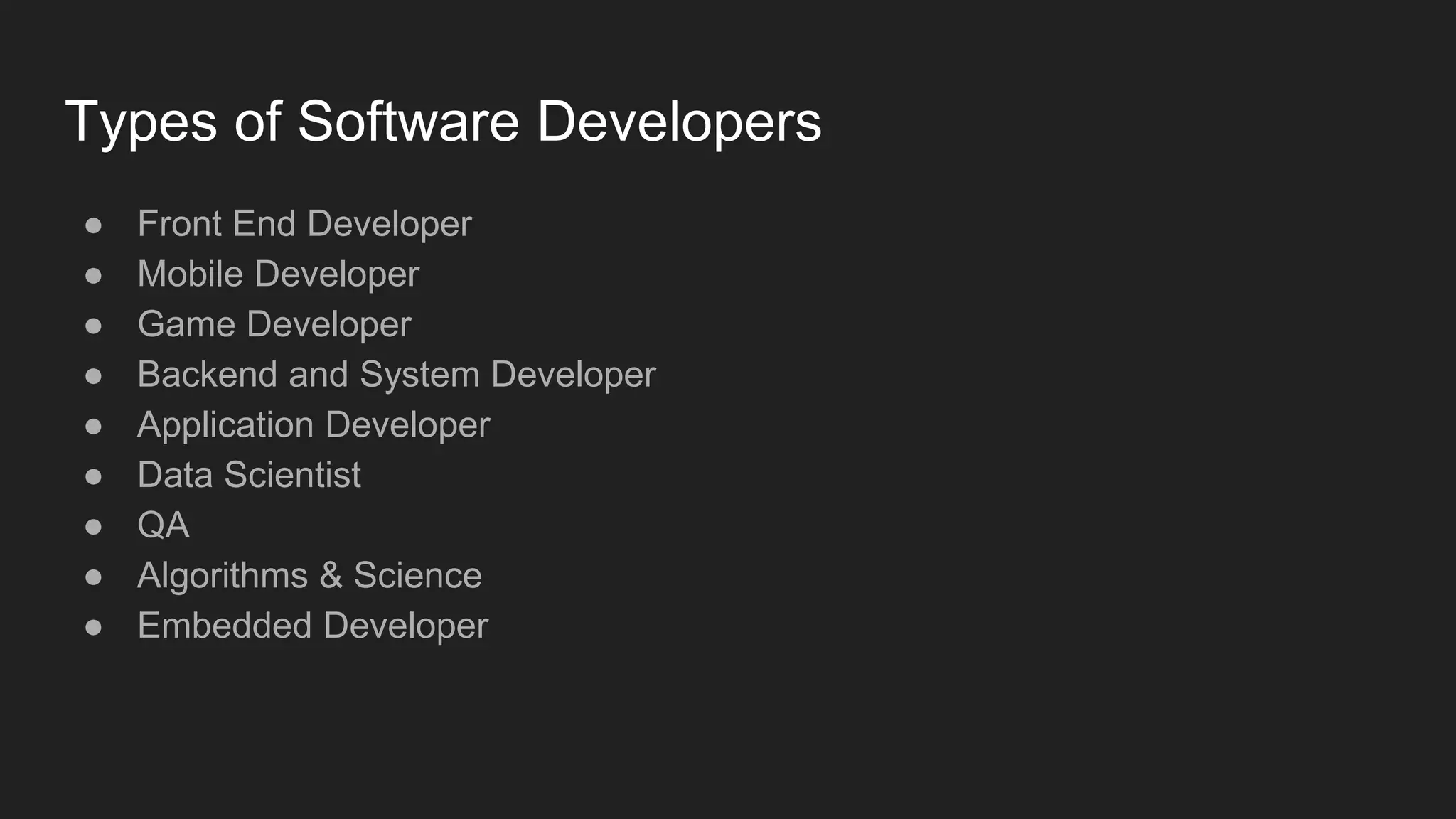 Types of Software Developers | PPT