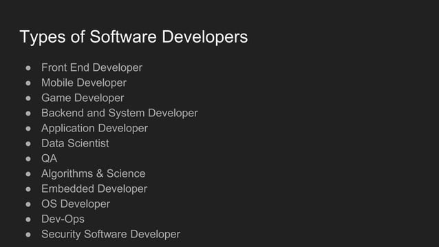 Types of Software Developers | PPT
