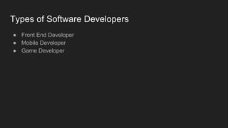 Types of Software Developers | PPT