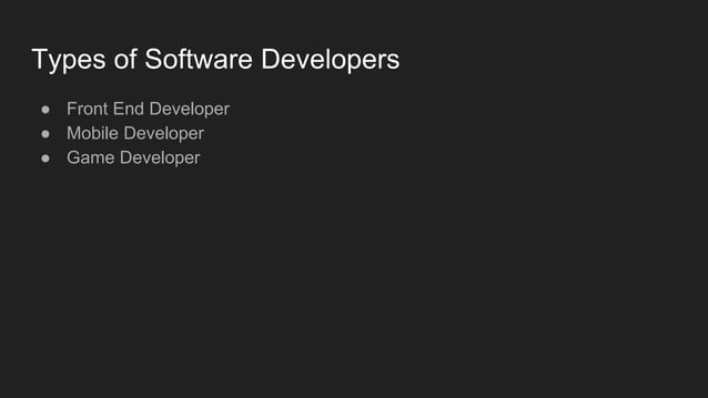 Types of Software Developers | PPT