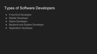 Types of Software Developers | PPT