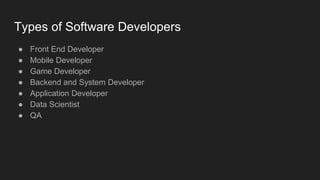 Types of Software Developers | PPT