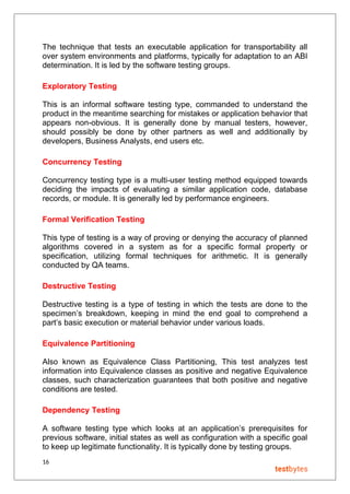 Types of software testing | PDF