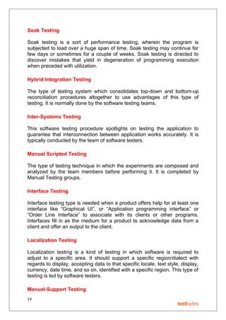 Types of software testing | PDF