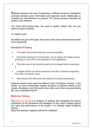 Types of software testing | PDF