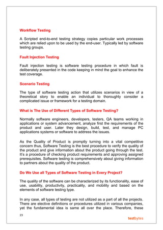 Types of software testing | PDF
