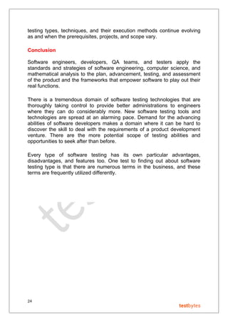 Types of software testing | PDF