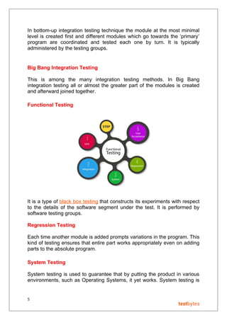 Types of software testing | PDF