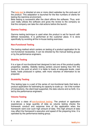 Types of software testing | PDF