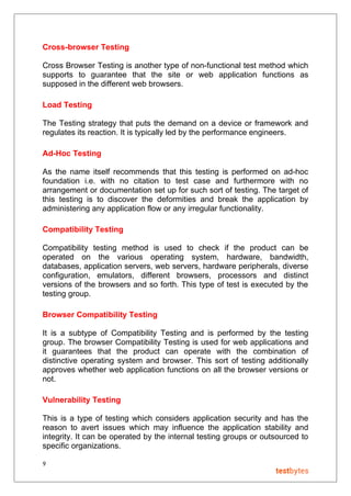 Types of software testing | PDF