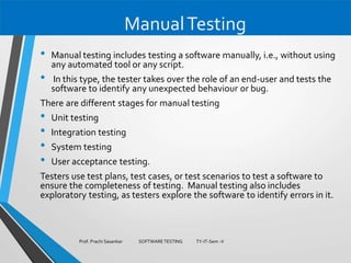 Types of software testing | PDF