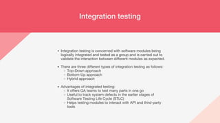 Types of Software Testing: Definition, Objectives and Advantages | PPT