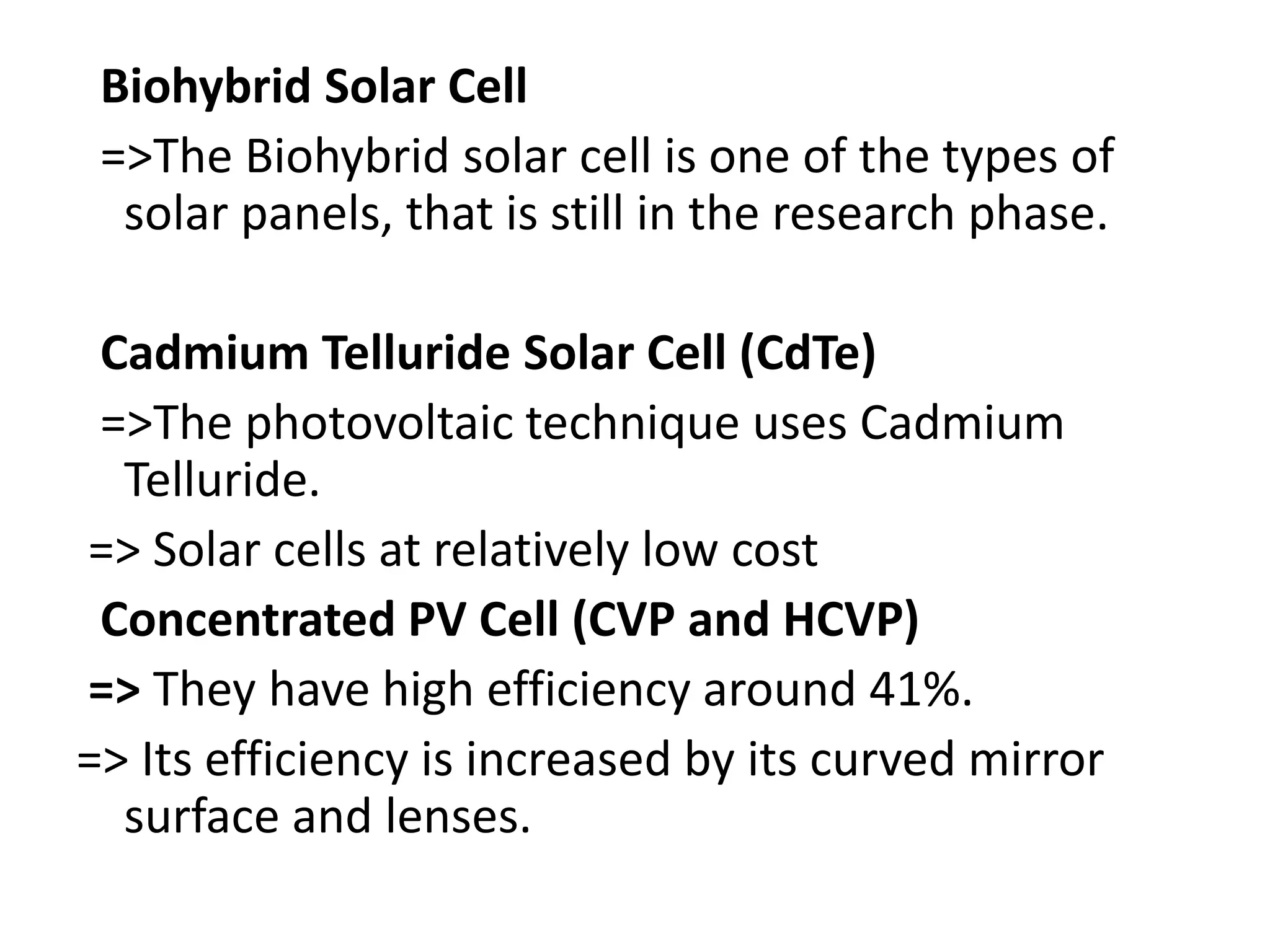 Types of solar panel | PPSX