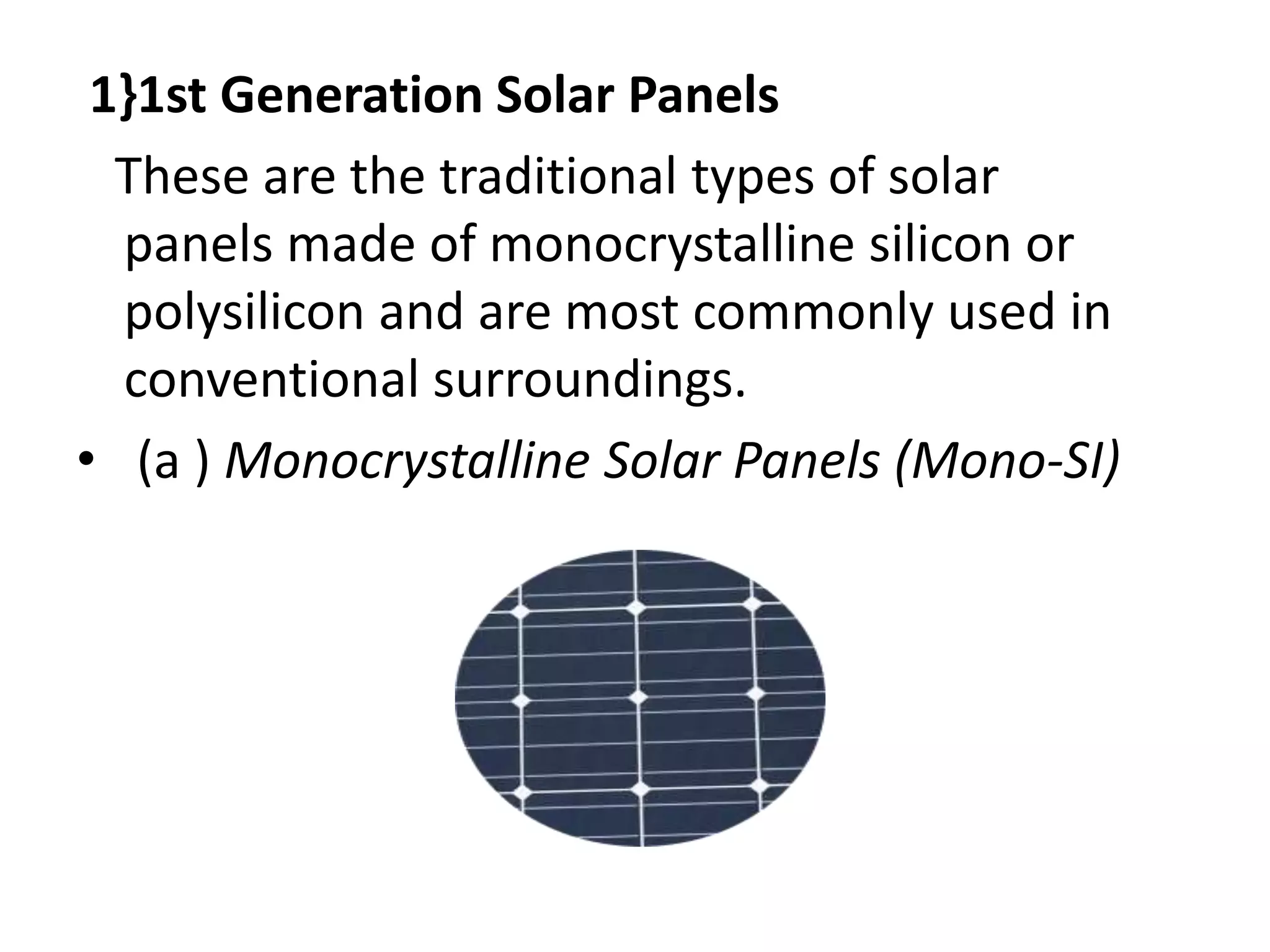 Types of solar panel | PPSX