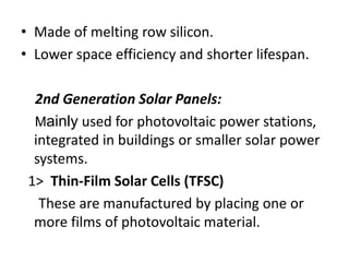 Types of solar panel | PPSX
