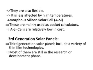 Types of solar panel | PPSX