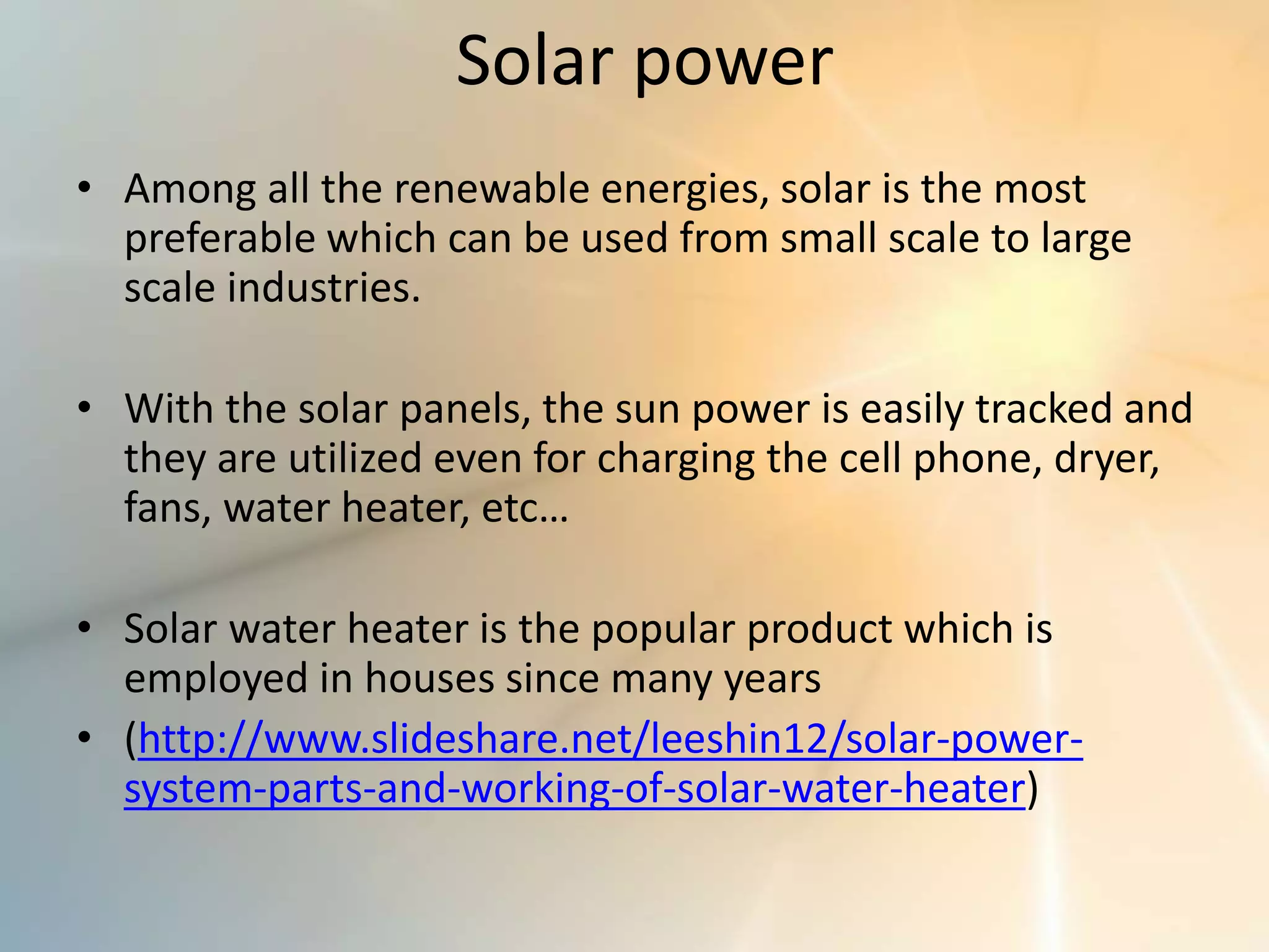 Types of collectors used in solar power installation | PPTX