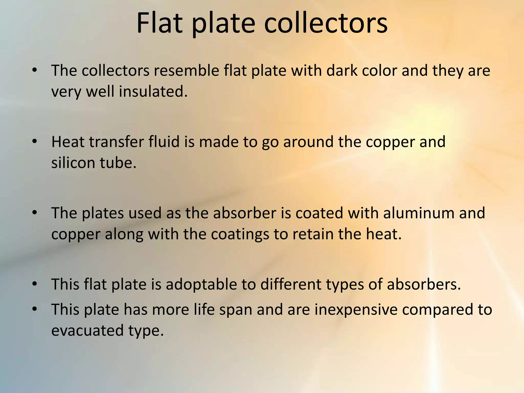 Types of collectors used in solar power installation | PPT