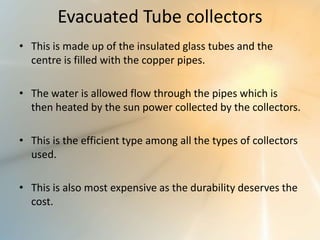 Types of collectors used in solar power installation | PPTX