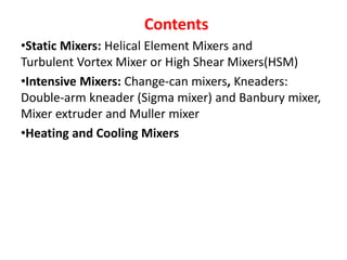 Types of solid fluid mixers | PPTX