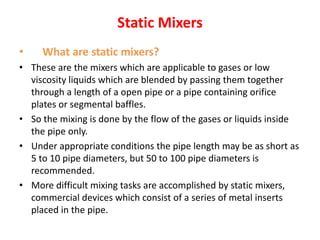 Types of solid fluid mixers | PPTX