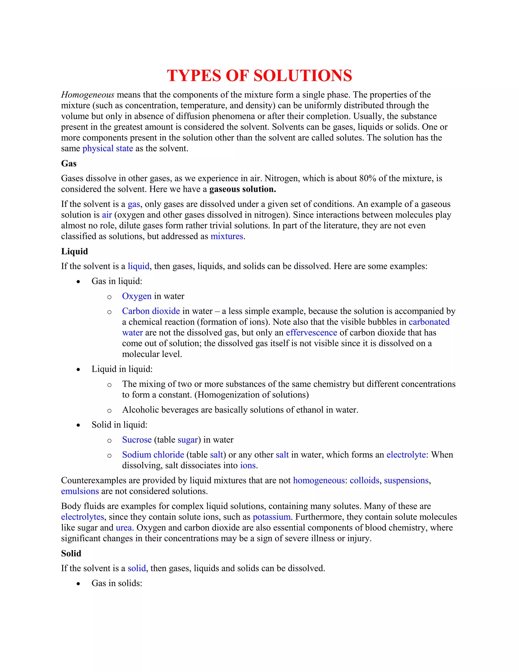 Examples Of Gas Liquid Solutions