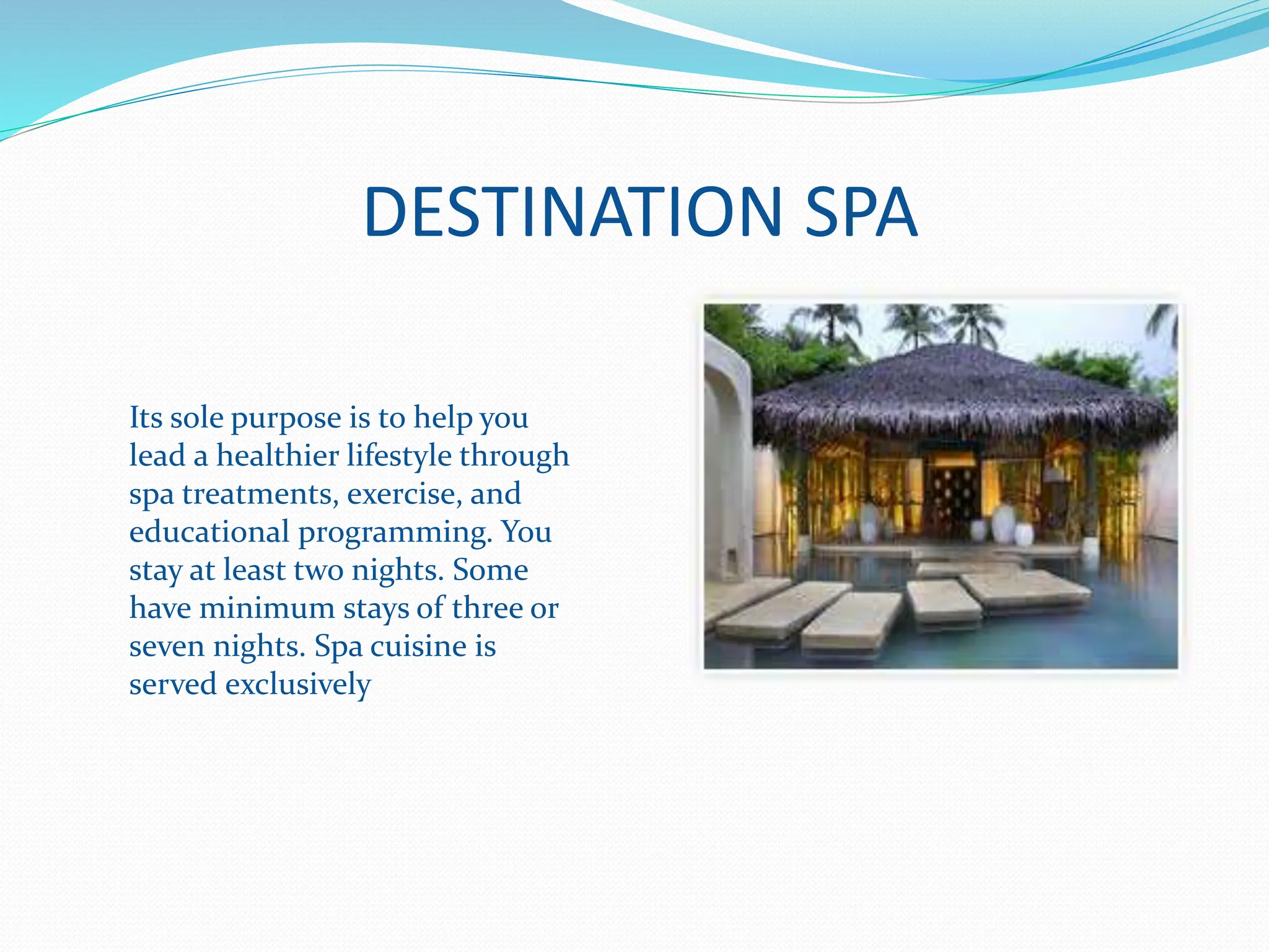 Types of Spa - Different Types of Spa in Hotels | PPTX