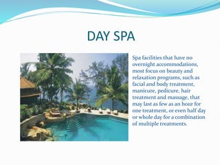 Types of Spa - Different Types of Spa in Hotels | PPTX