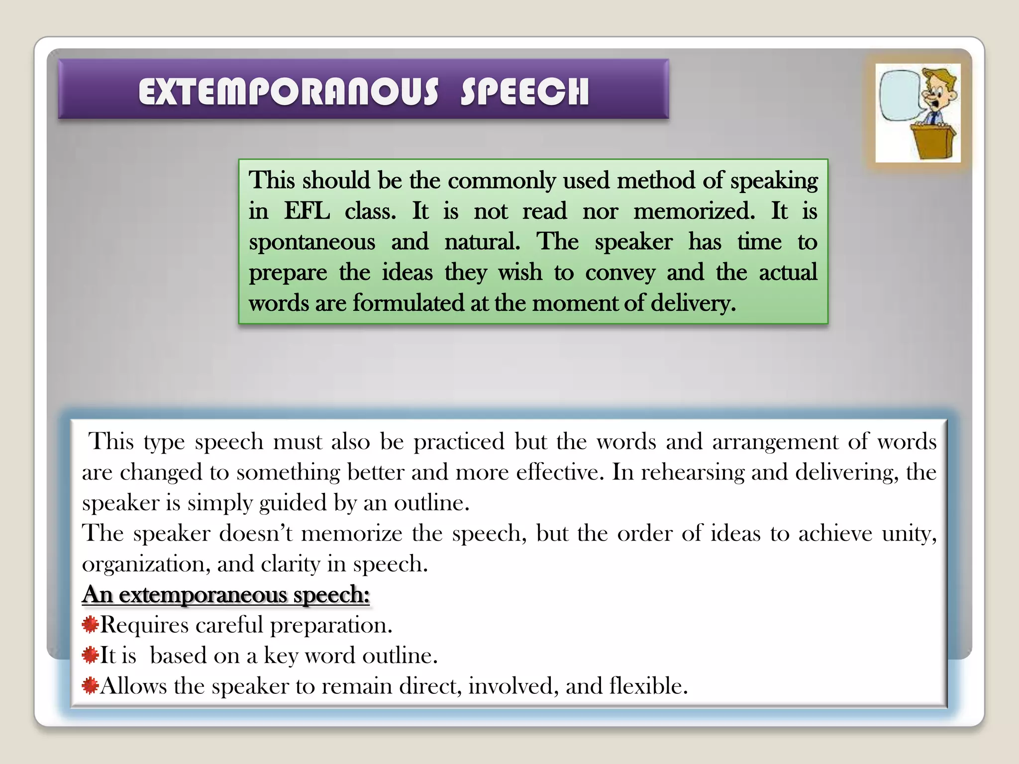 Types Of Speaking Methods | PPTX