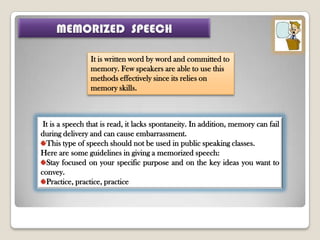 Types Of Speaking Methods | PPTX