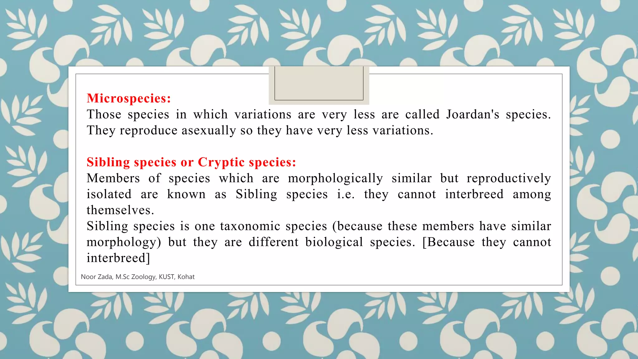Types of species | PPT