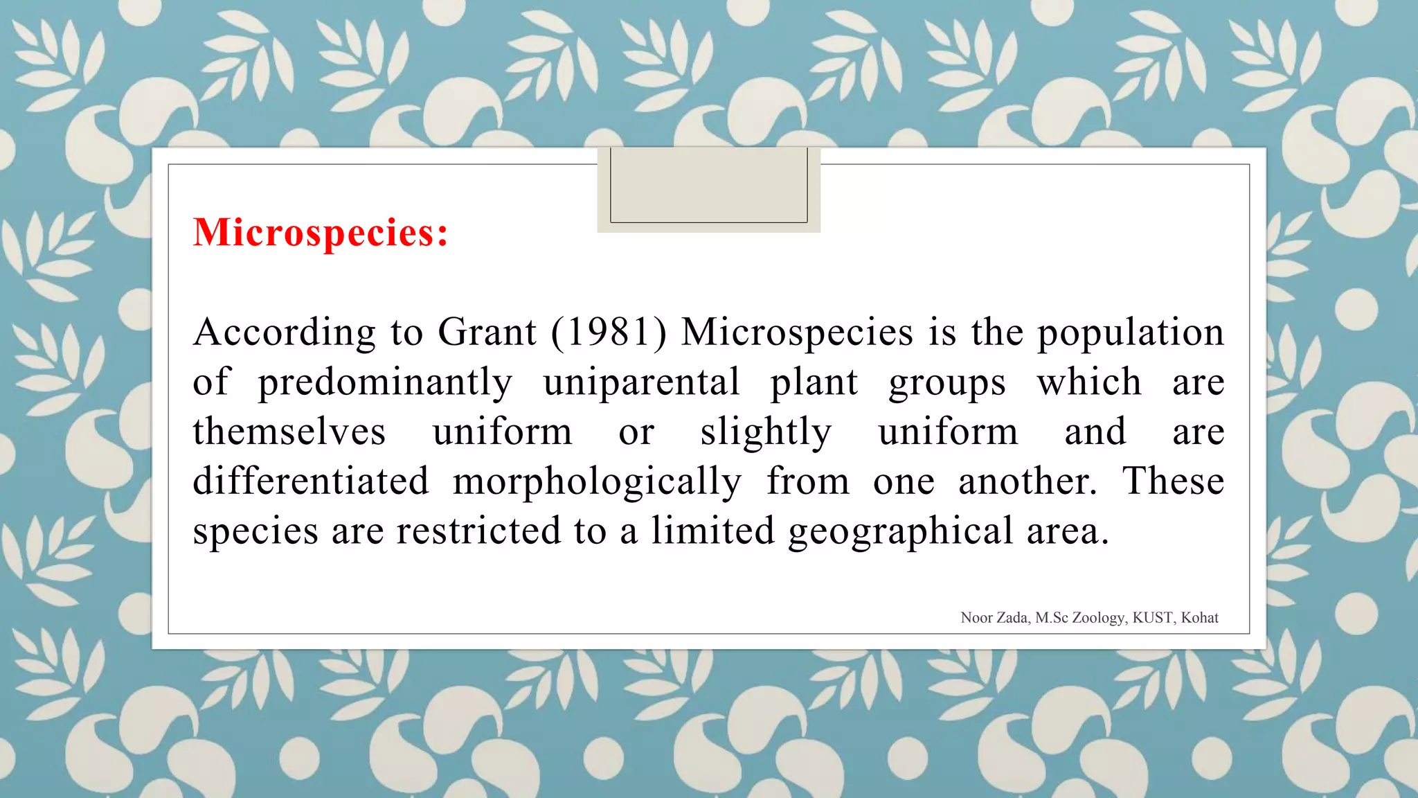 Types of species | PPTX
