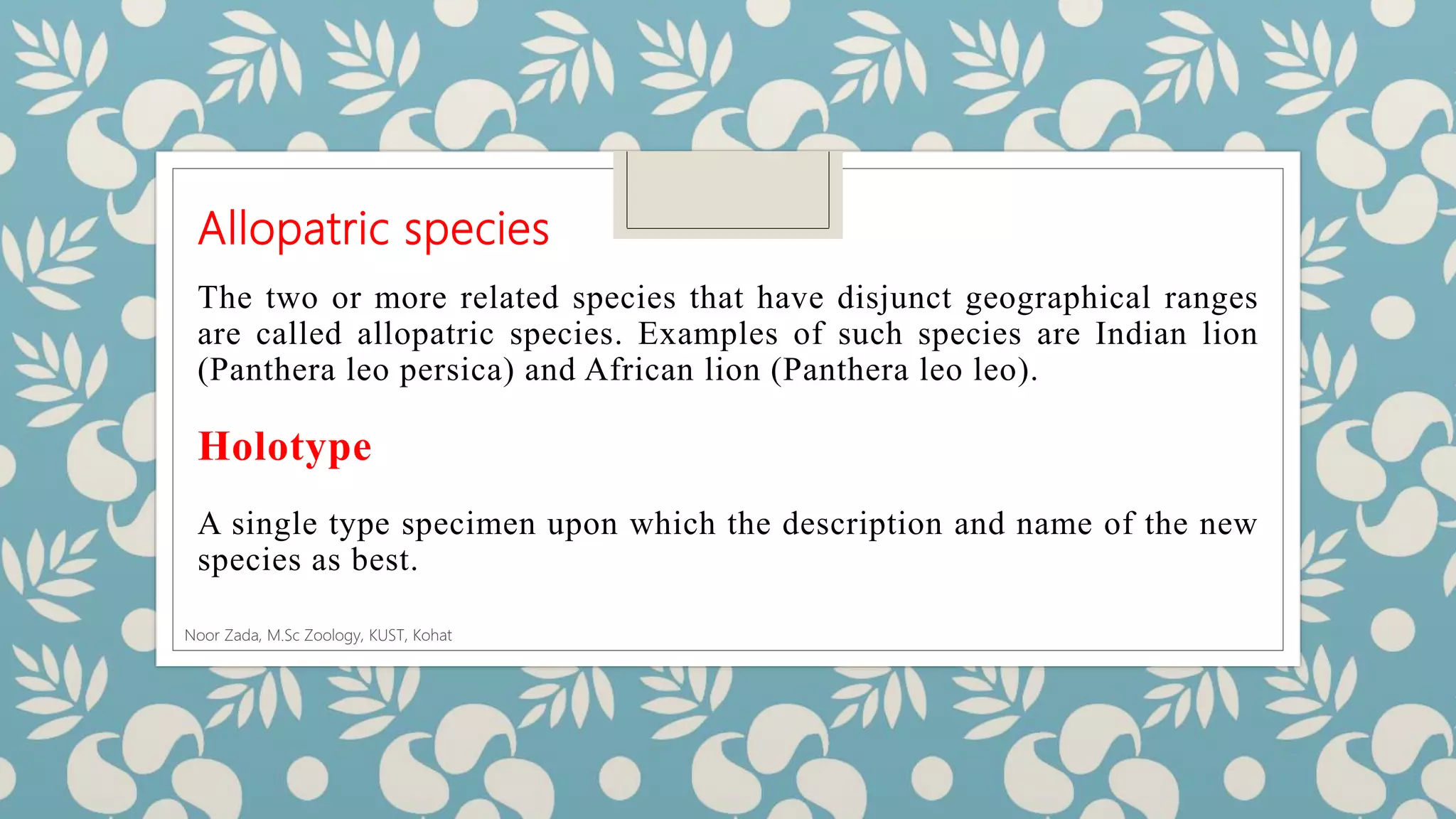 Types of species | PPTX
