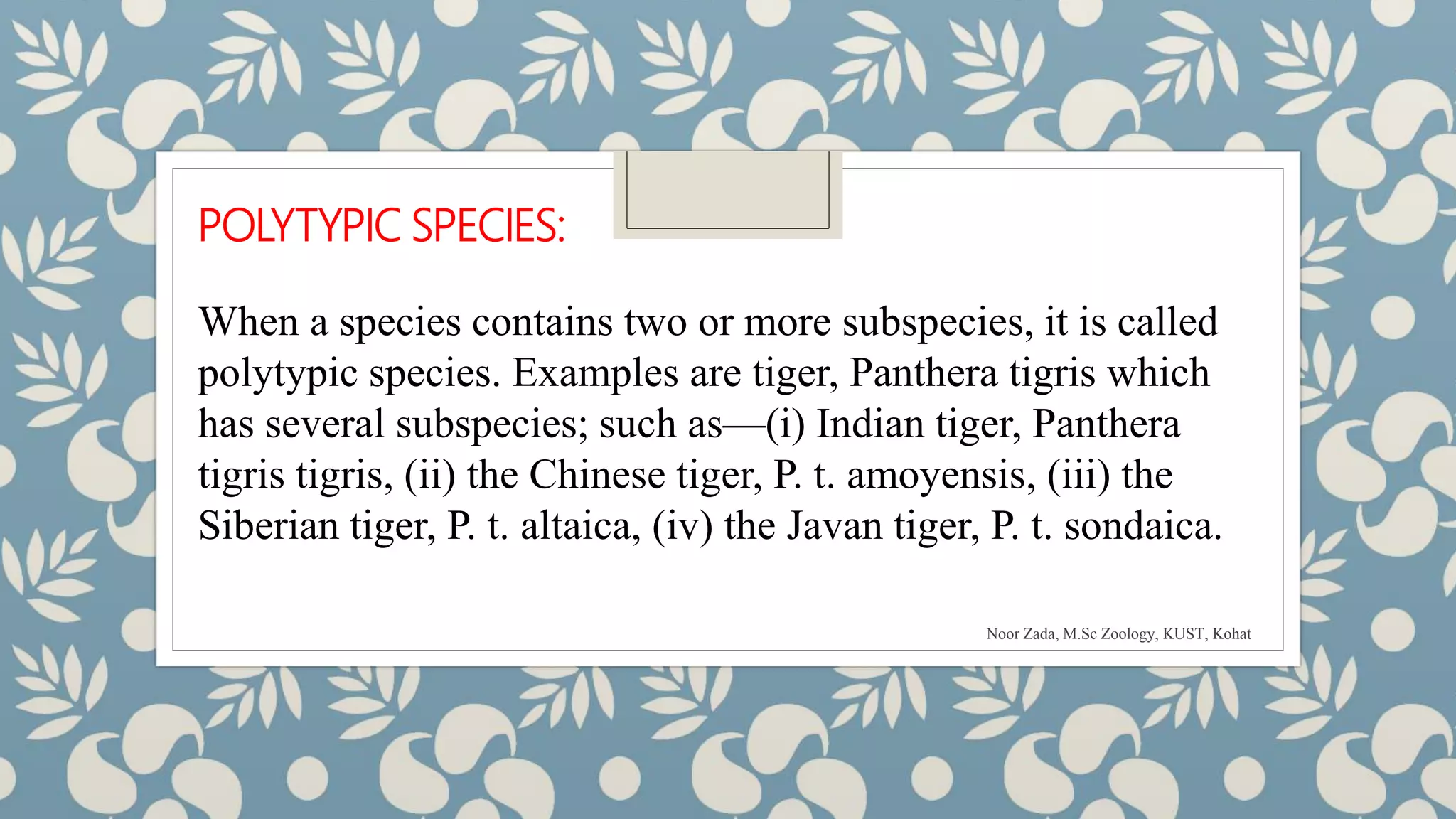 Types of species | PPTX