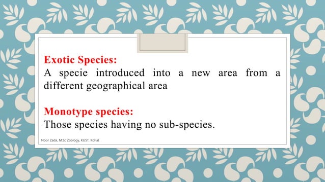 Types of species | PPTX