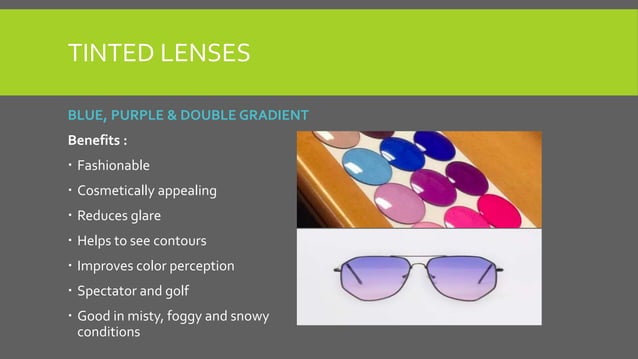 Types of spectacle lenses | PPTX | Eye and Vision Conditions | Diseases ...
