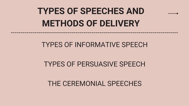 TYPES OF SPEECH.pdf The type of speeches | PDF