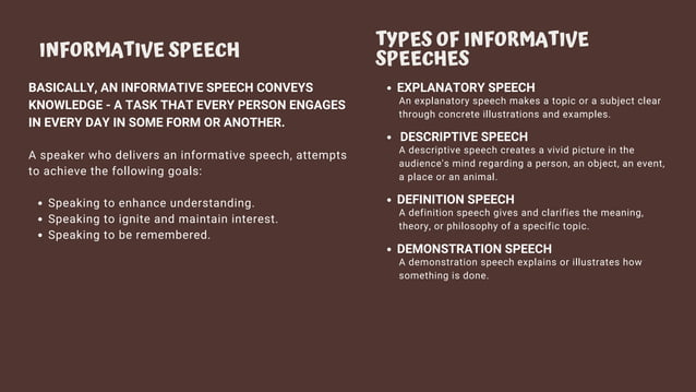 TYPES OF SPEECH.pdf The type of speeches | PDF