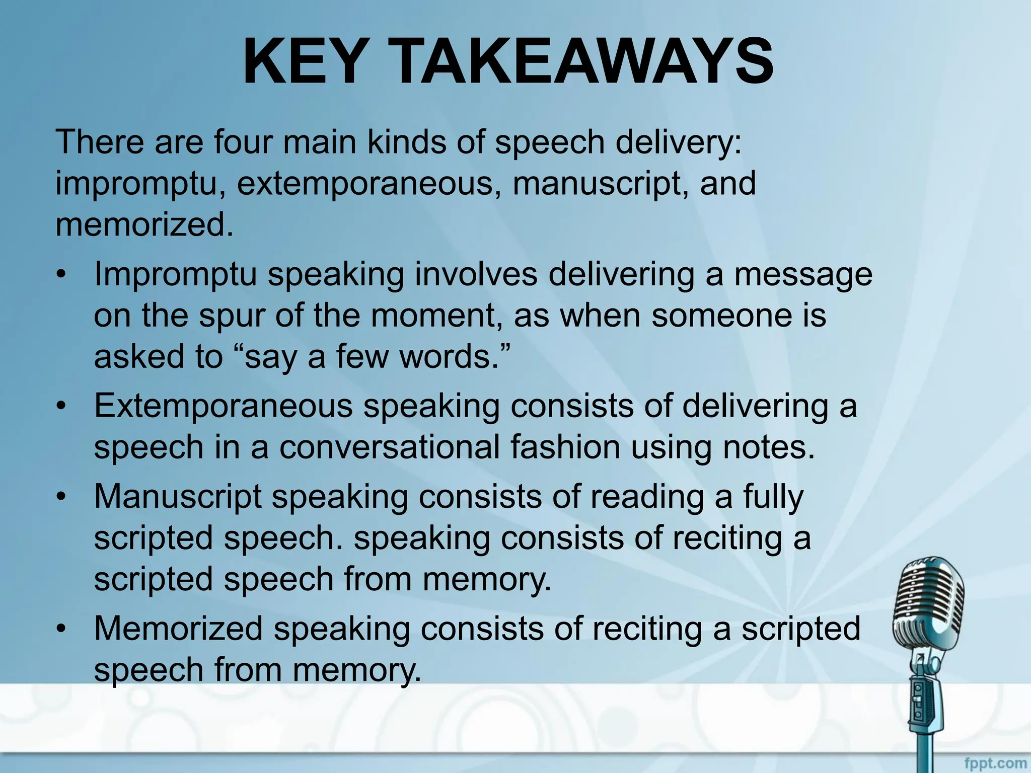 TYPES OF SPEECH ACCDG TO DELIVERY………………. | PDF