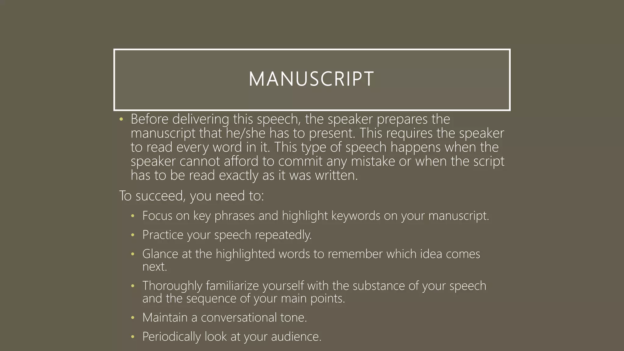 Types of speech according to delivery | PPTX