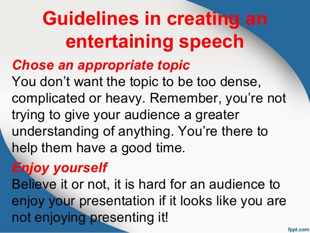 Types of speech according to purpose