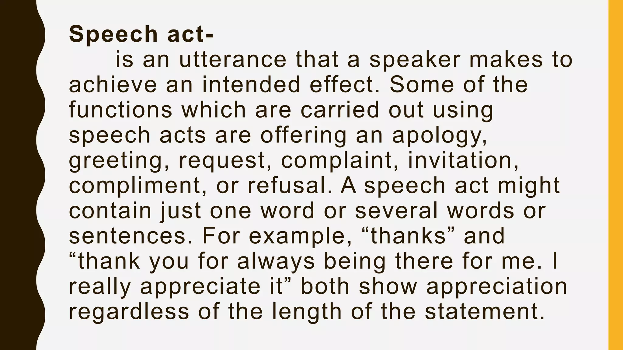 Types of speech act | PPTX