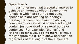 Types of speech act | PPTX