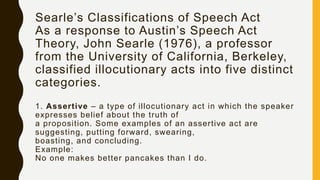 Types of speech act | PPTX