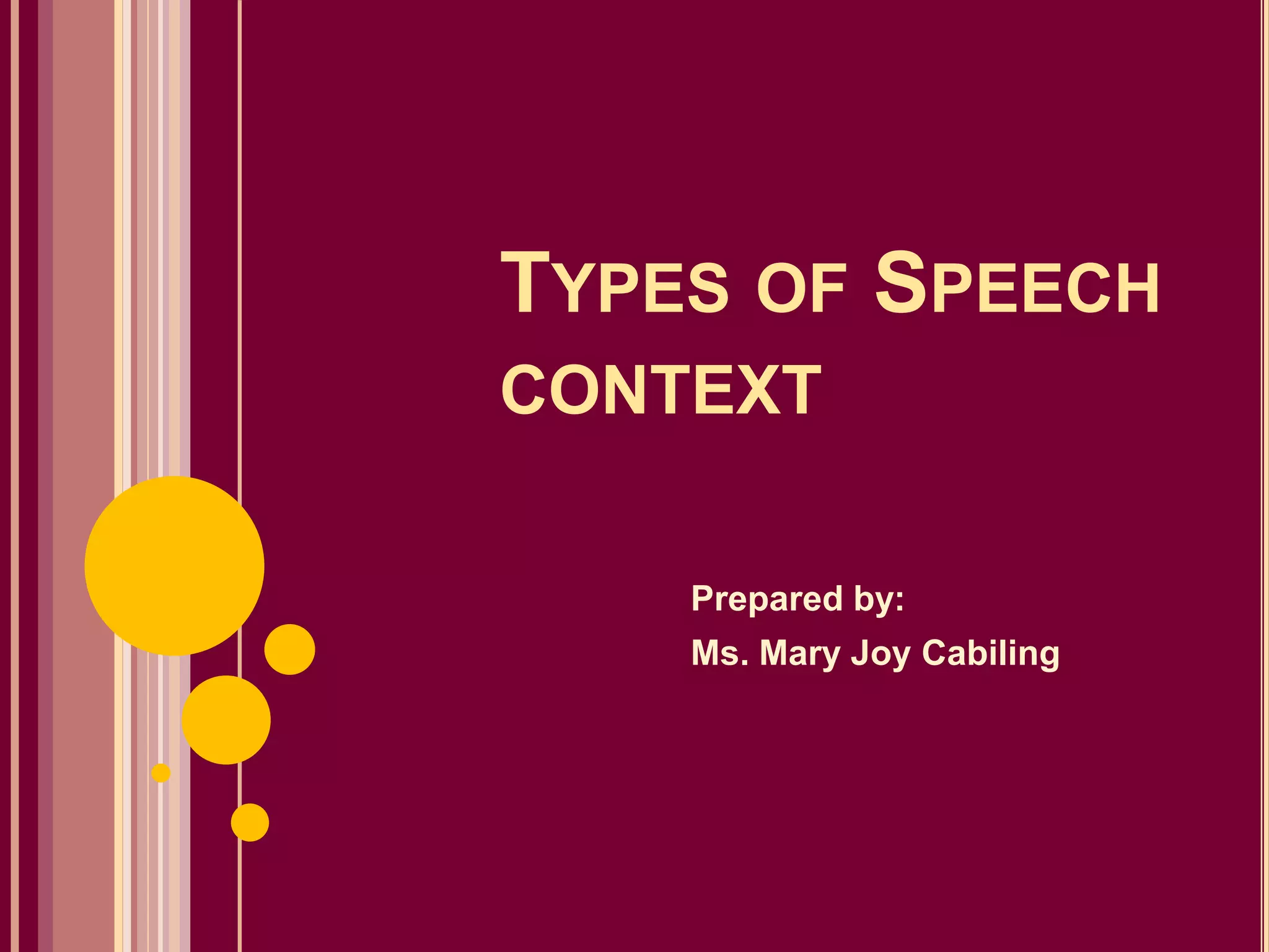 Types of speech context | PPTX
